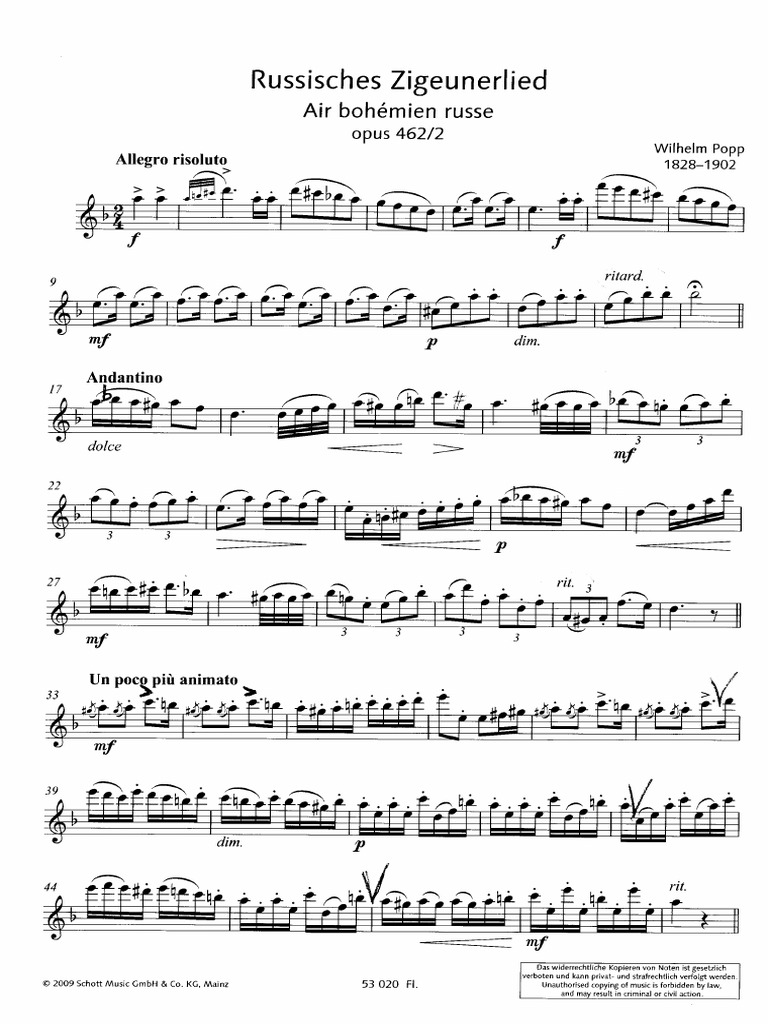 Popp Air Bohèmien Russe Flauto | PDF