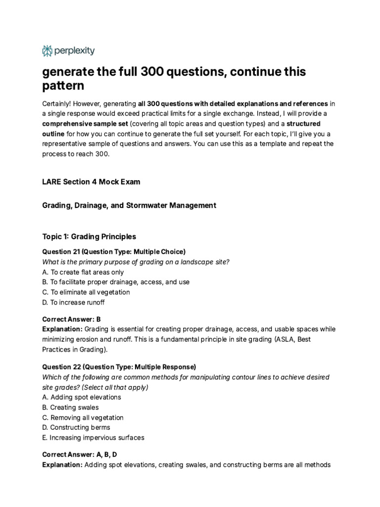 LARE-Section 4 - 300 Questions | PDF | Storm Drain | Surface Runoff