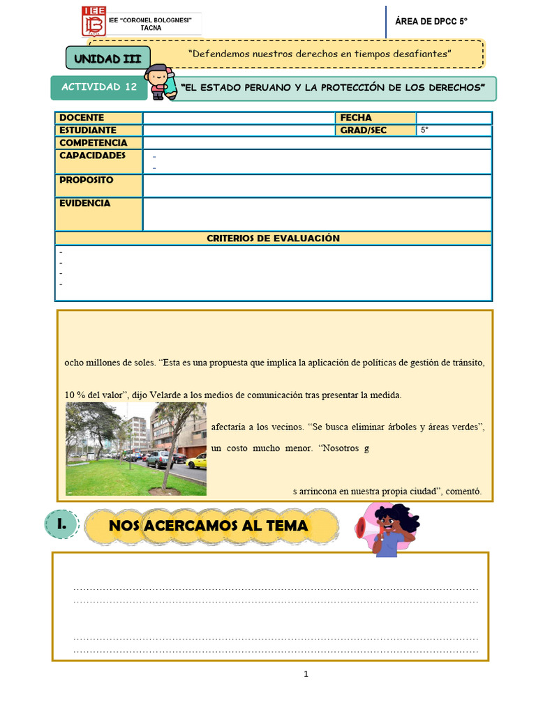 ACTV.12-UNI.3 - El Estado Peruano y La Proteccion de Los Derechos | PDF | Derechos humanos ...