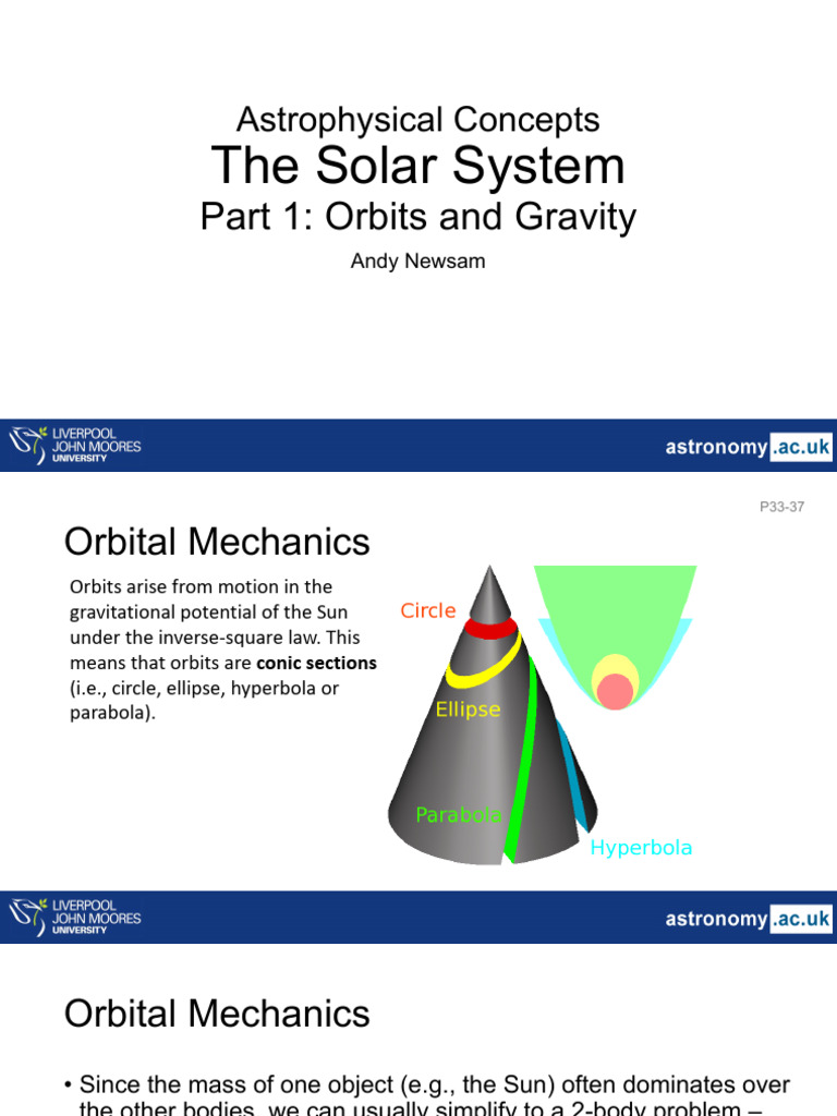 MSC Planetary Lect01 OrbitsGravity | PDF | Orbit | Physical Phenomena