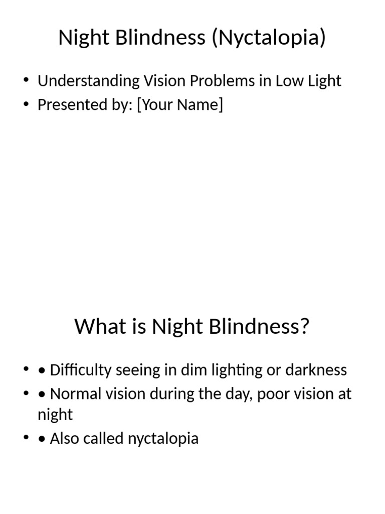 Understanding Night Blindness Causes | PDF