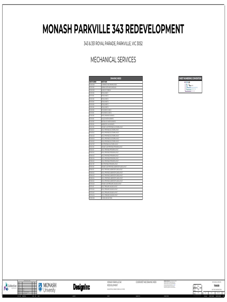 0 Combined - Monash Parkville - Mechanical Services Drawings | PDF ...