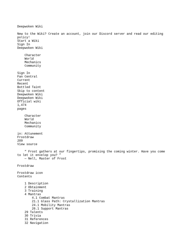 Frostdraw Attunement Guide | PDF | Wiki | Frost