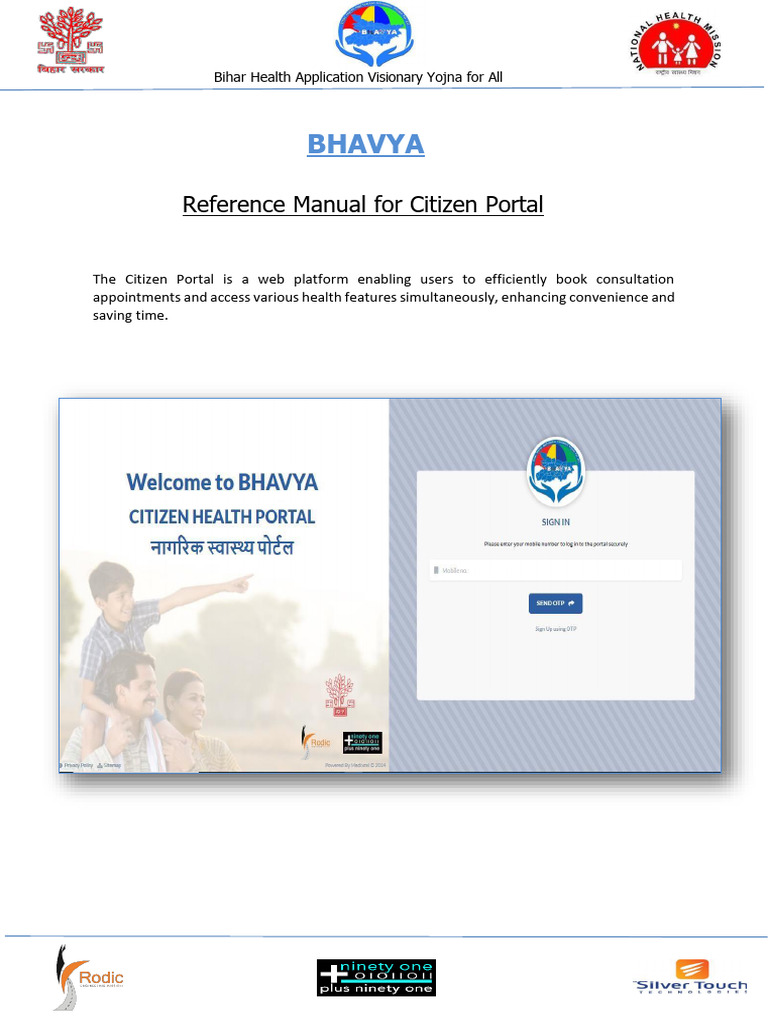 BHAVYA Citizen Portal Reference Manual English Ver 1.1 | PDF | Electronic Health Record | Cyberspace