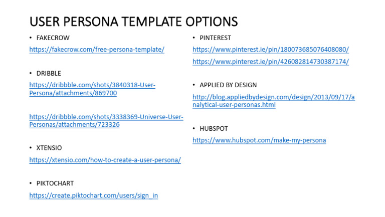User Persona Templates | PDF