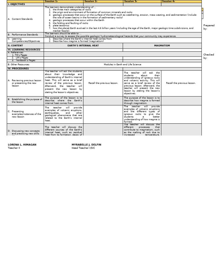 DLL Els Quarter 1 Week 3 | PDF | Rock (Geology) | Geology