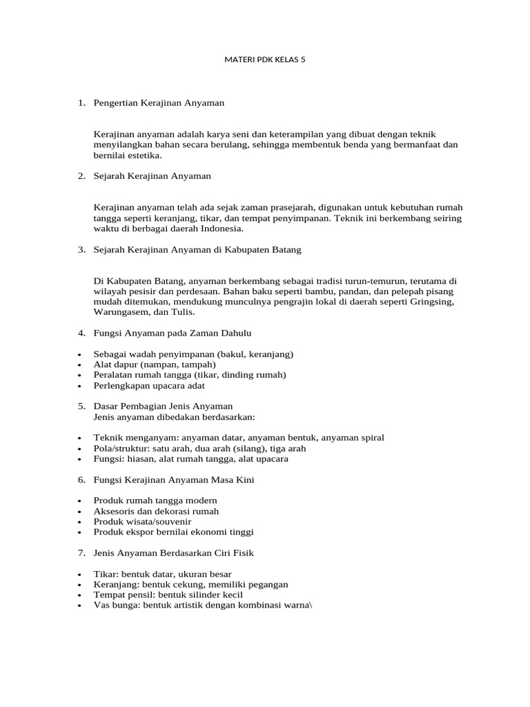 Materi PDK Kelas 5 | PDF