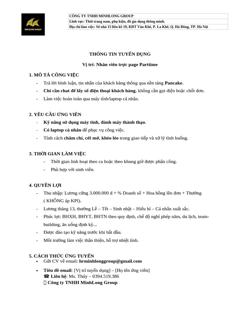 JD TR C Tin Parttime | PDF