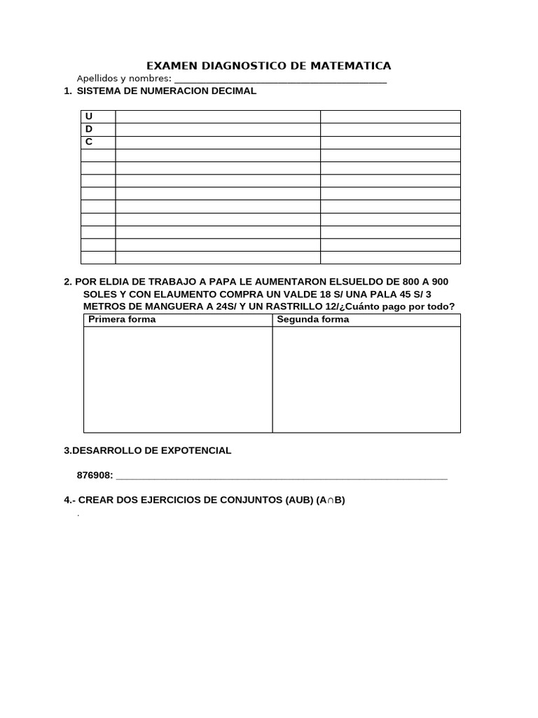 Examen de Matematica | PDF