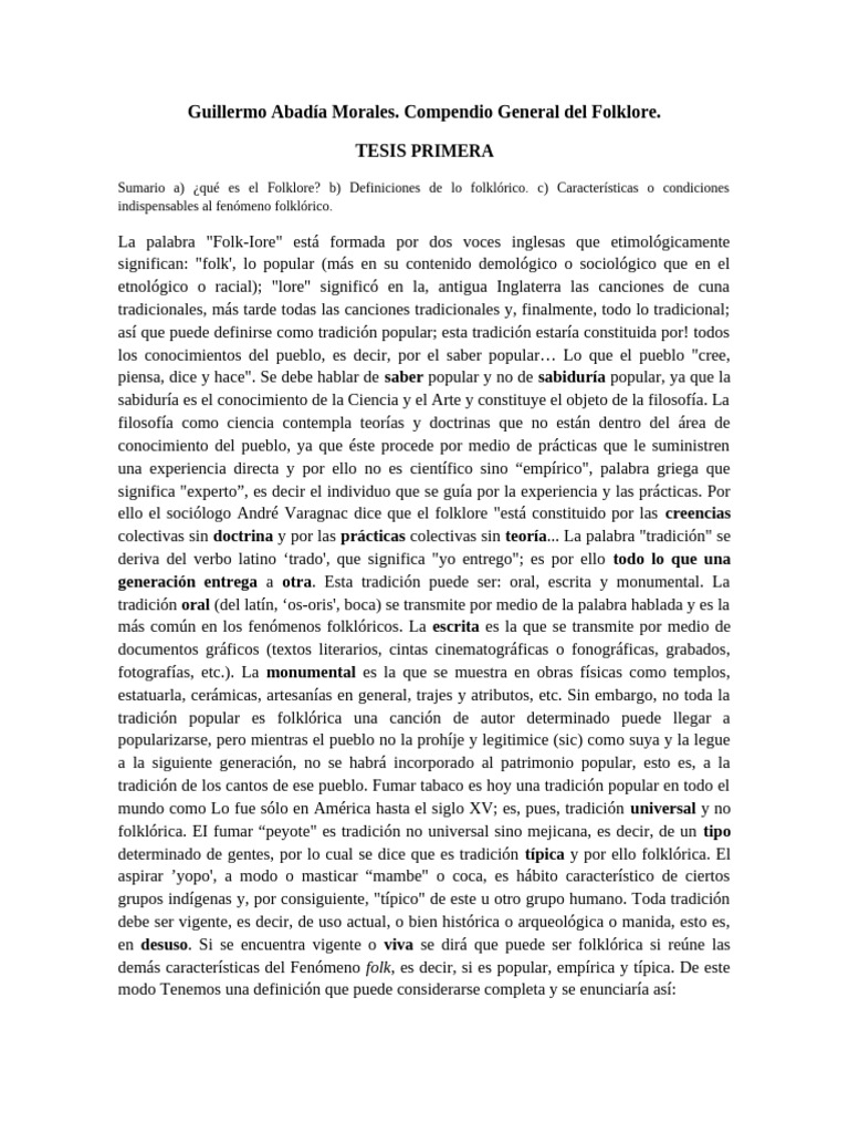 ABADÍA. Compendio. | PDF | Folklore | Conocimiento