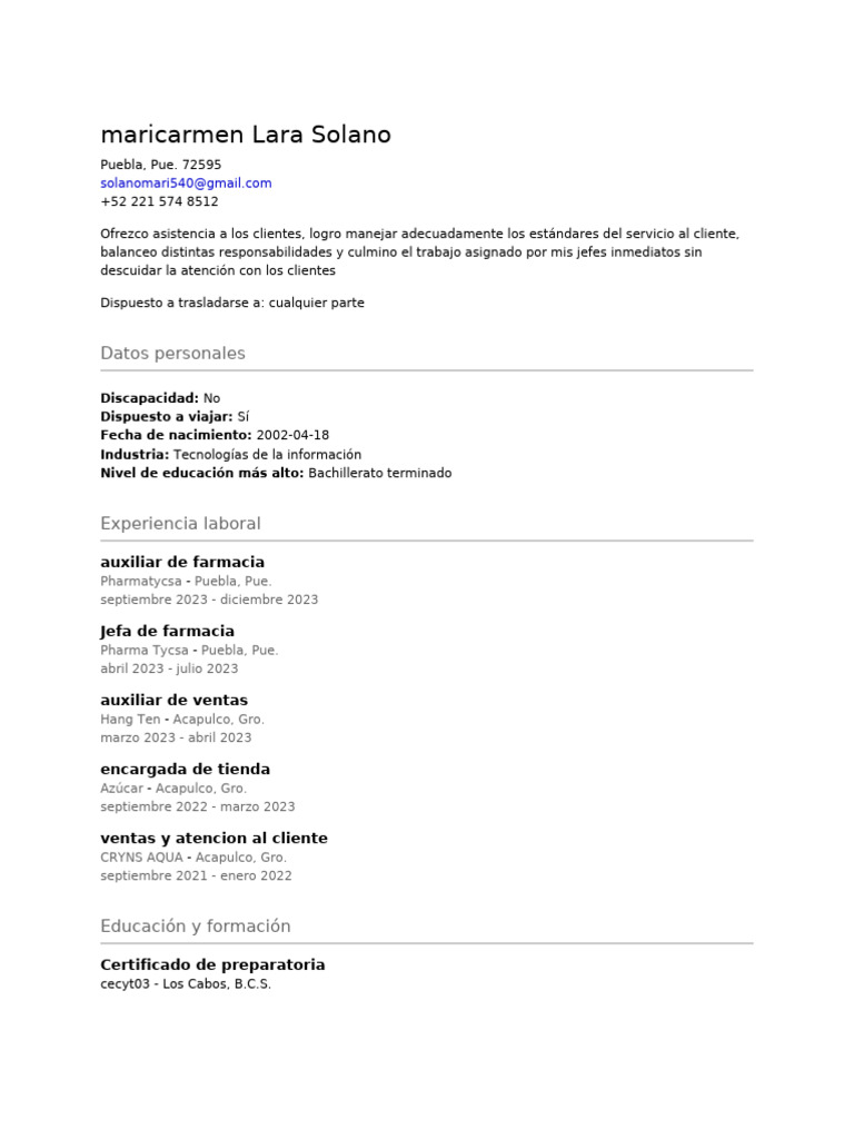 Maricarmen Lara Solano | PDF