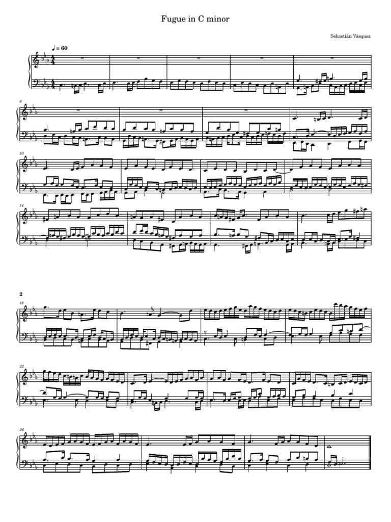 Fugue in C Minor (Sebastián Vásquez) (Apaisada) | PDF
