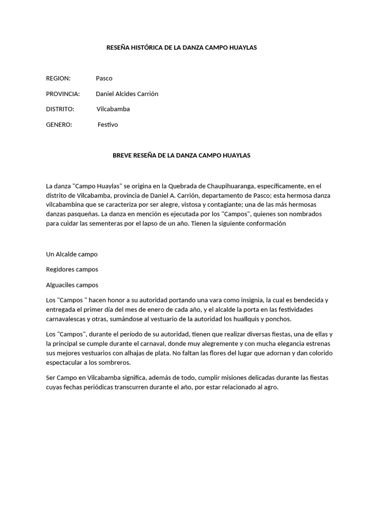 Danza de Pasco | PDF | Carnaval