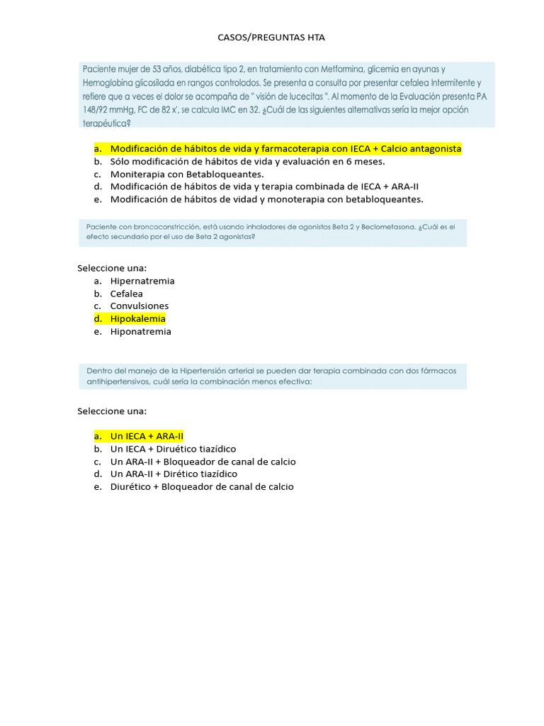 Casos Con Resp Clinicos Hta | PDF