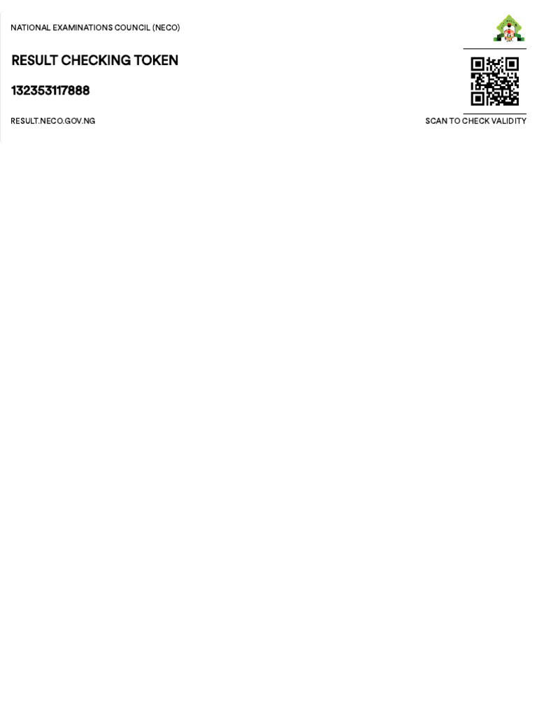 NECO Results Portal | PDF