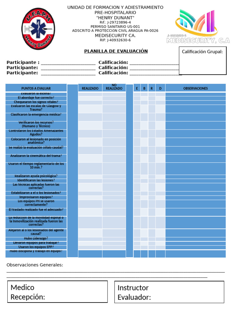 Planilla de Evaluacion Practica | PDF | Medicina | Especialidades Medicas