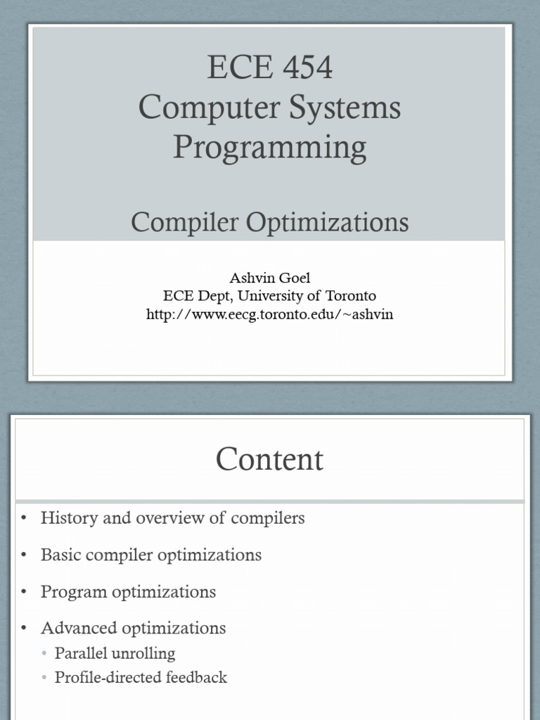 Lec02 2 Compiler Optimizations | PDF | Program Optimization | Compiler