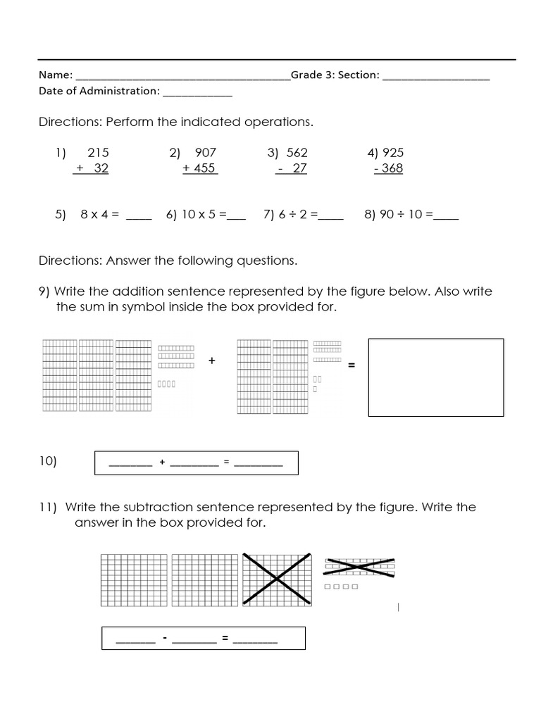 Grade 3 Regional Numeracy Test | PDF