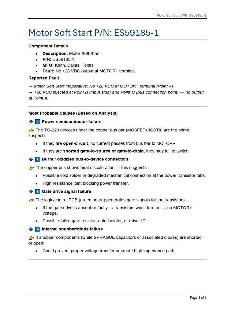 Motor Soft Start ES59185-1 Diagnostics | PDF | Field Effect Transistor ...