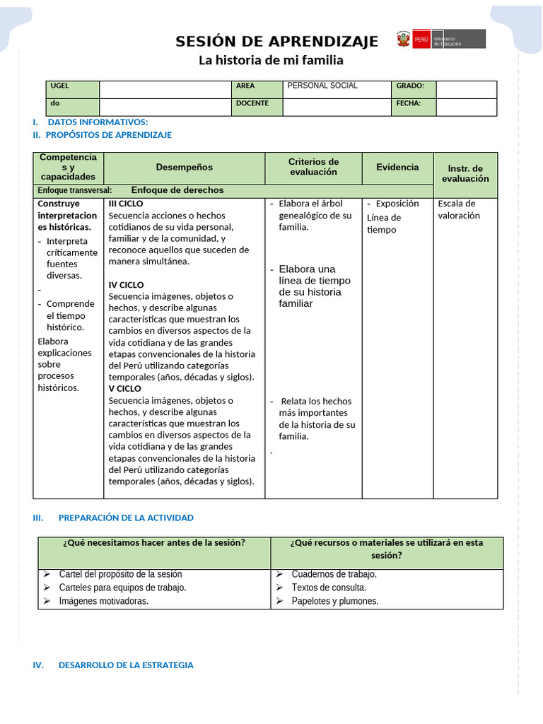 Relato de la Historia Familiar | PDF | Evaluación | Parentesco