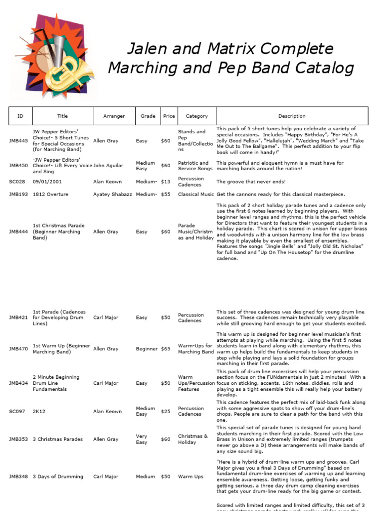 All MB Catalog | PDF | Saxophone | Jazz