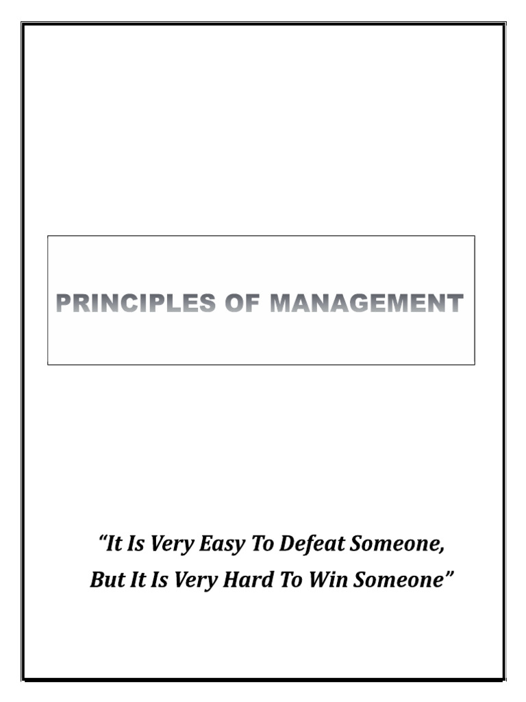 Principal of MGMT | PDF