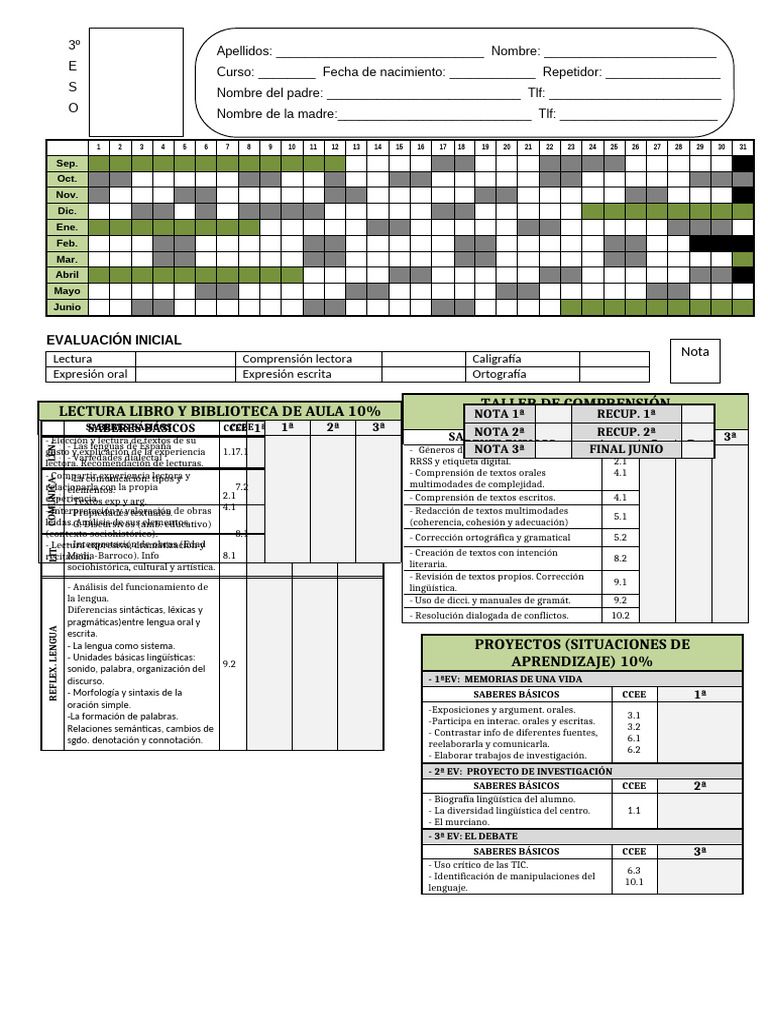 3 Eso 22-23 | PDF | Lingüística | Palabra
