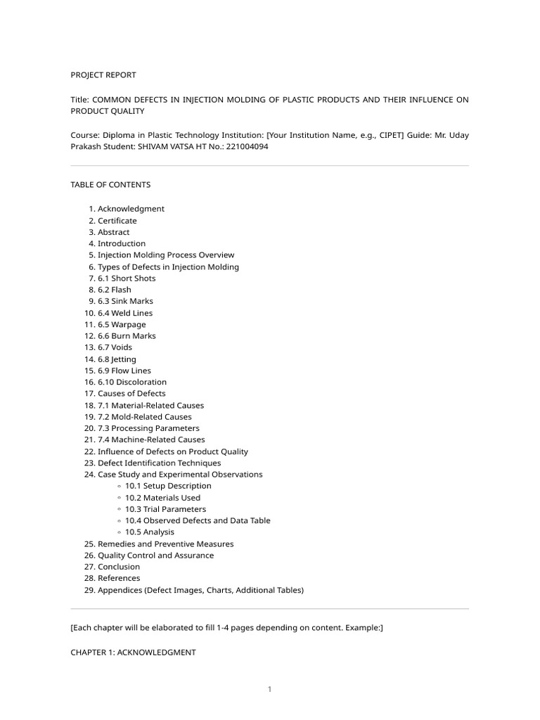 1injection Molding Defects | PDF