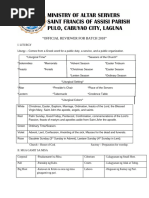 Altar Server Exam | PDF