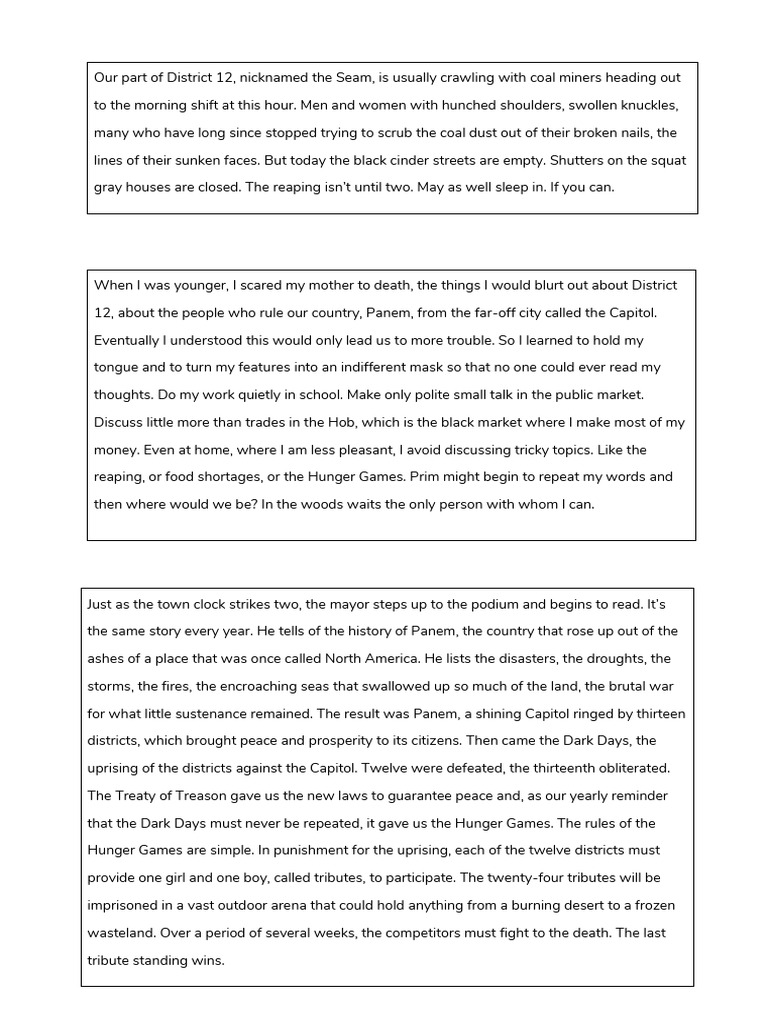 Hunger Games Extracts For Analysis | PDF | The Hunger Games