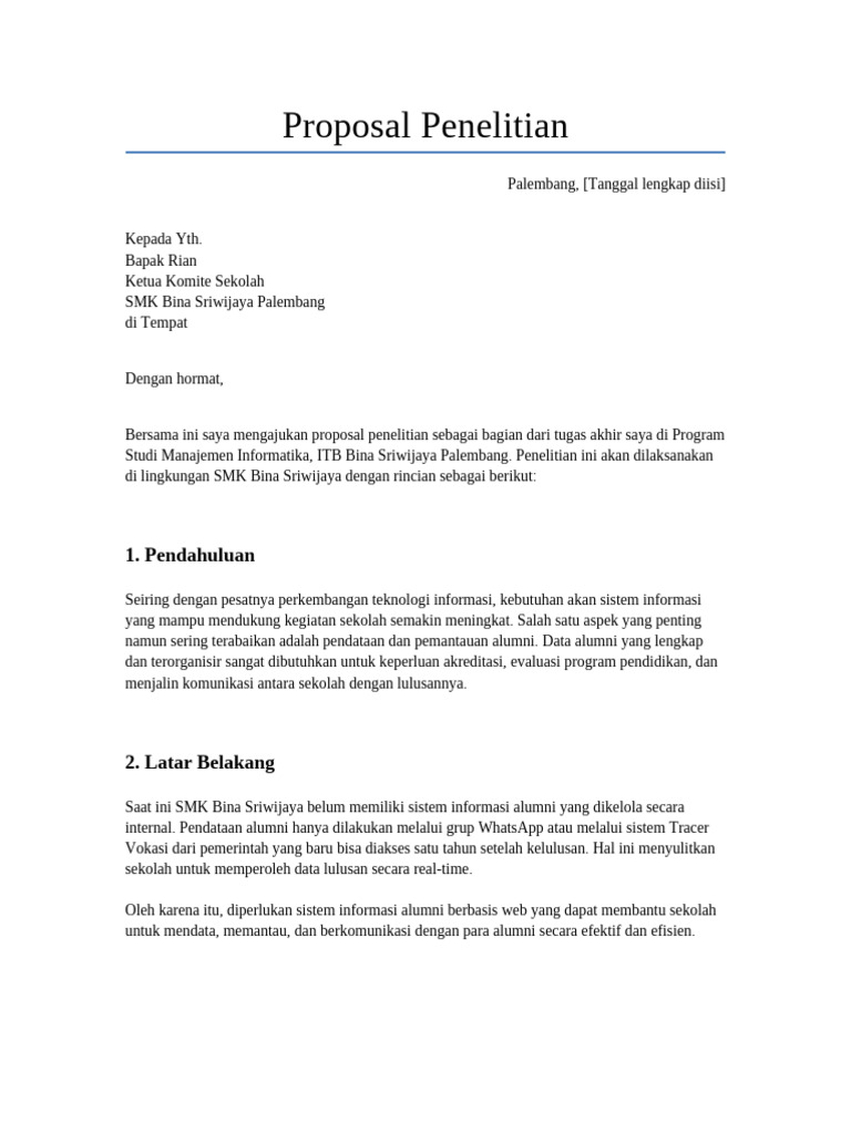 Proposal Penelitian Sistem Informasi Alumni 123 | PDF