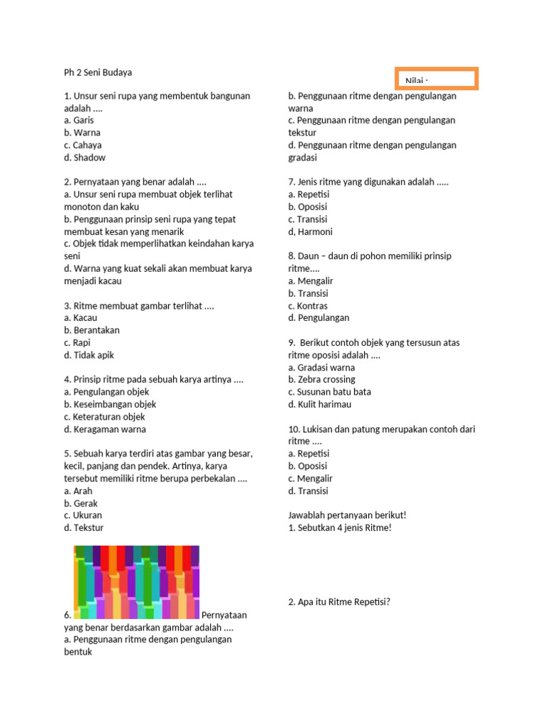 Contoh dan Prinsip Ritme Seni Rupa | PDF