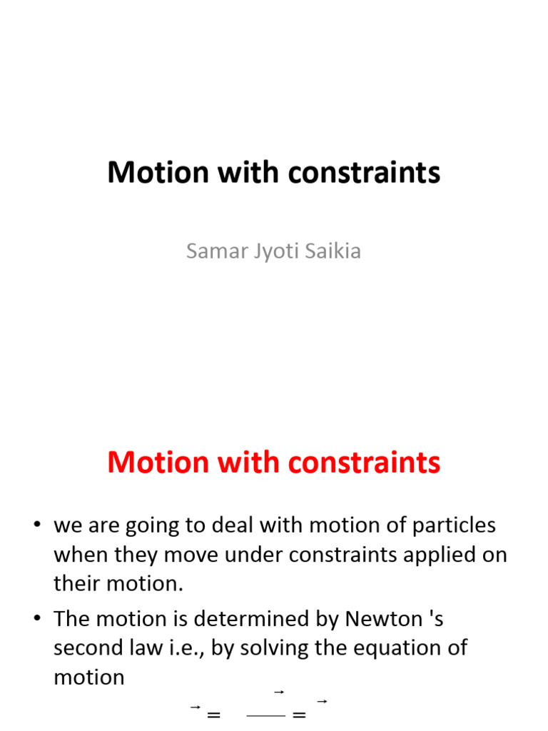 Constrained Motion To Elasticity | PDF | Damping | Potential Energy