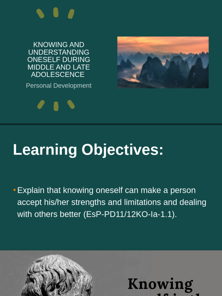 LESSON 1 Knowing and Understanding Oneself | PDF | Self Concept | Self ...