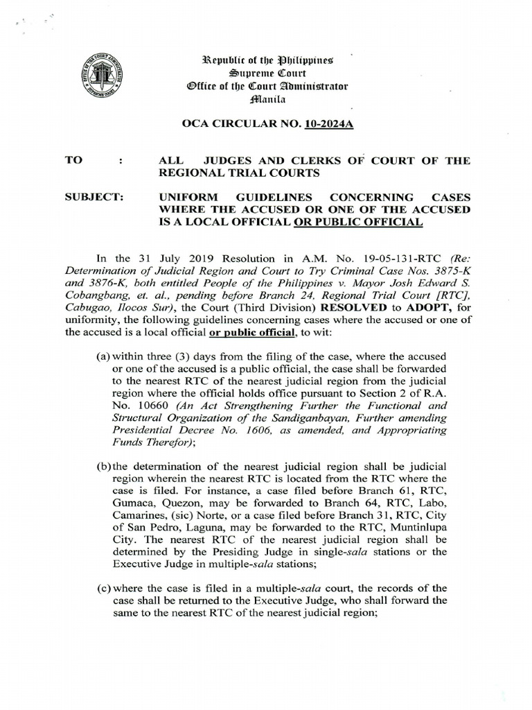 Guidelines for Cases Involving Local Officials | PDF
