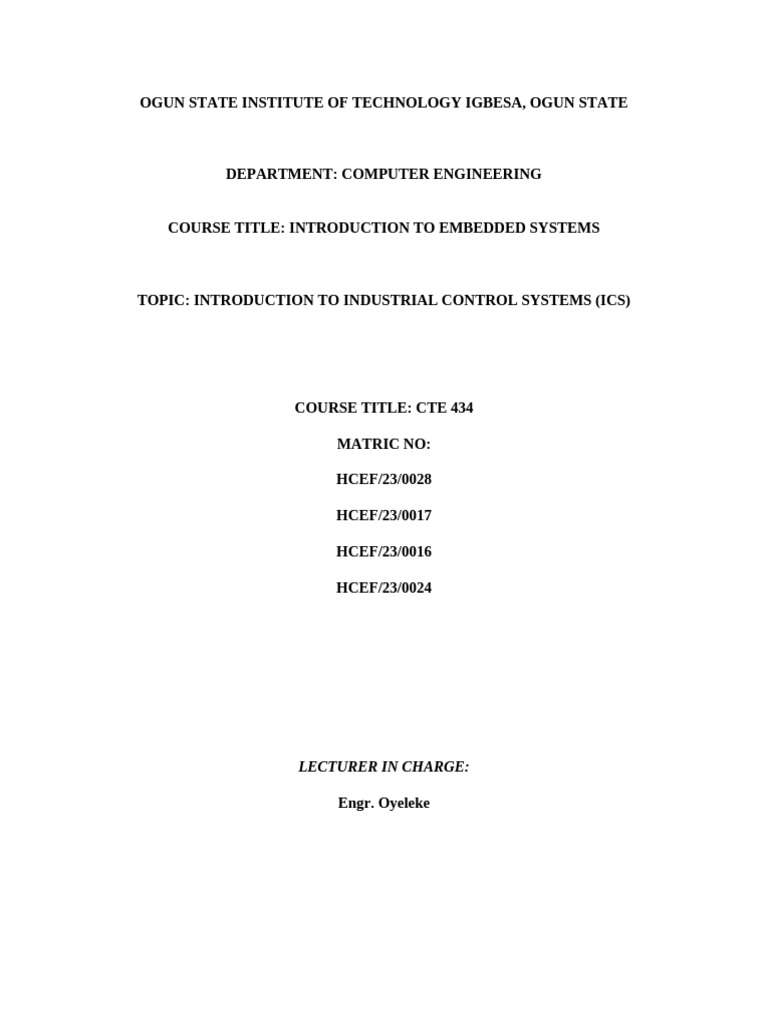 Introduction To Industrial Control Systems | PDF | Programmable Logic ...