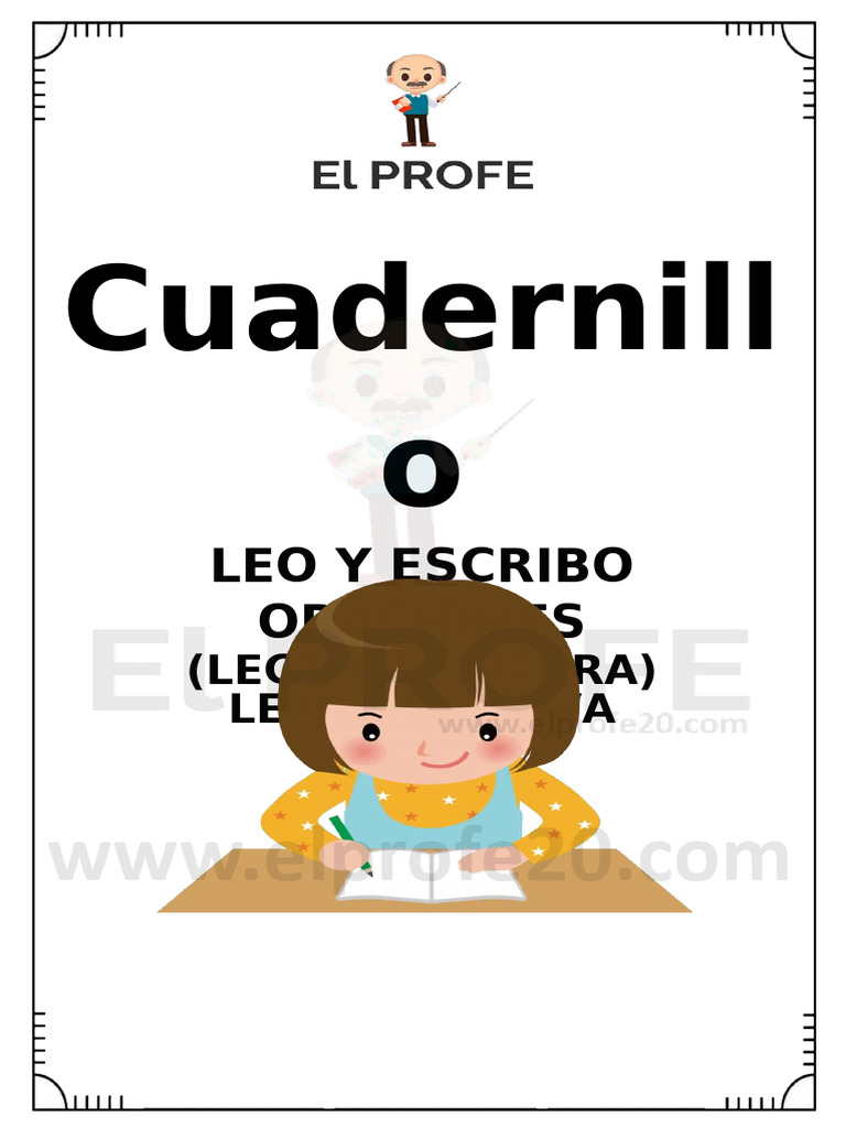 Cuadernillo Leo y Escribo Oraciones Lectoescritura en Cursiva Elprofe20 ...