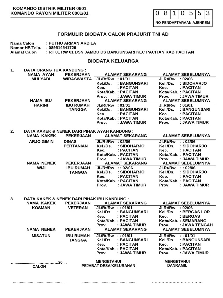 Biodata CLN Ramil | PDF