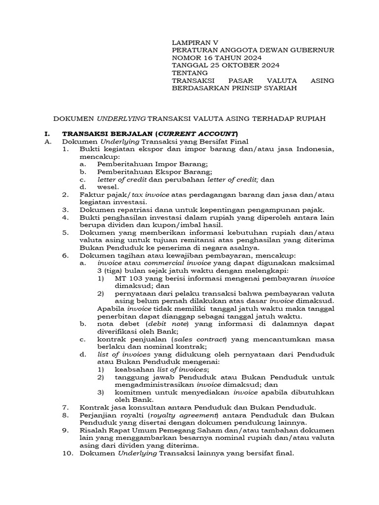 5. LAMPIRAN v Dokumen Underlying Transaksi | PDF