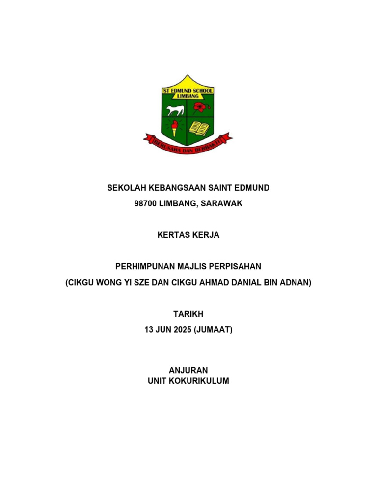 Kertas Kerja Majlis Perpisahan | PDF