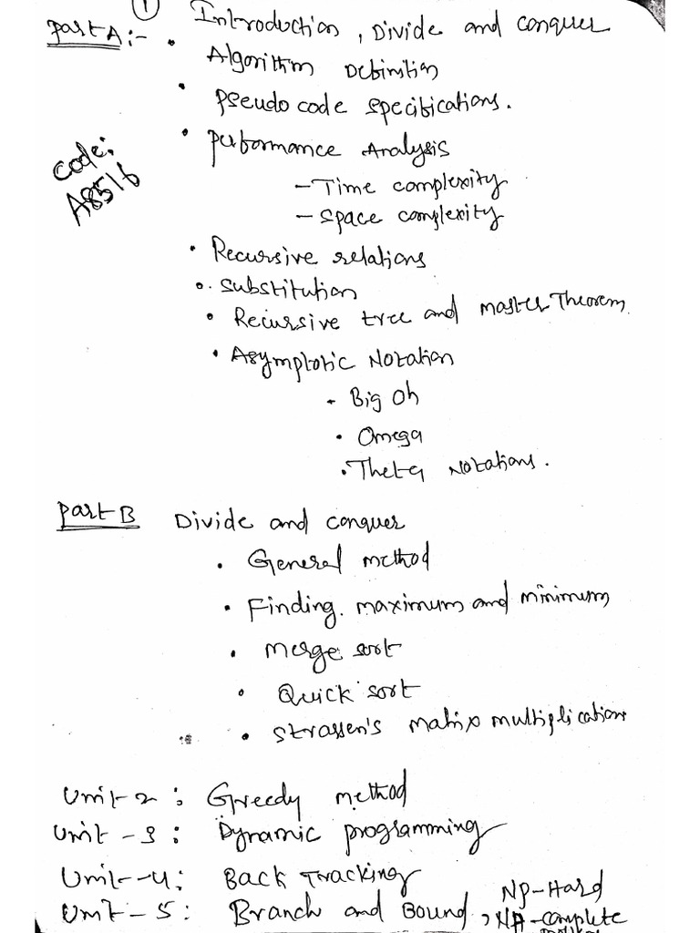 Unit - 1 DAA Thiru | PDF