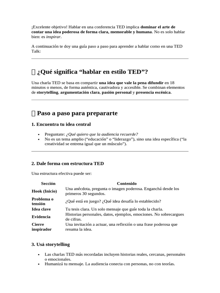 Hablar en Charla Ted | PDF | Cuentacuentos