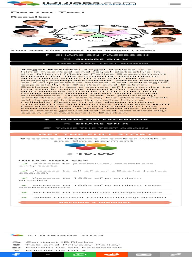 Dexter Test Results: You Are Angel | PDF