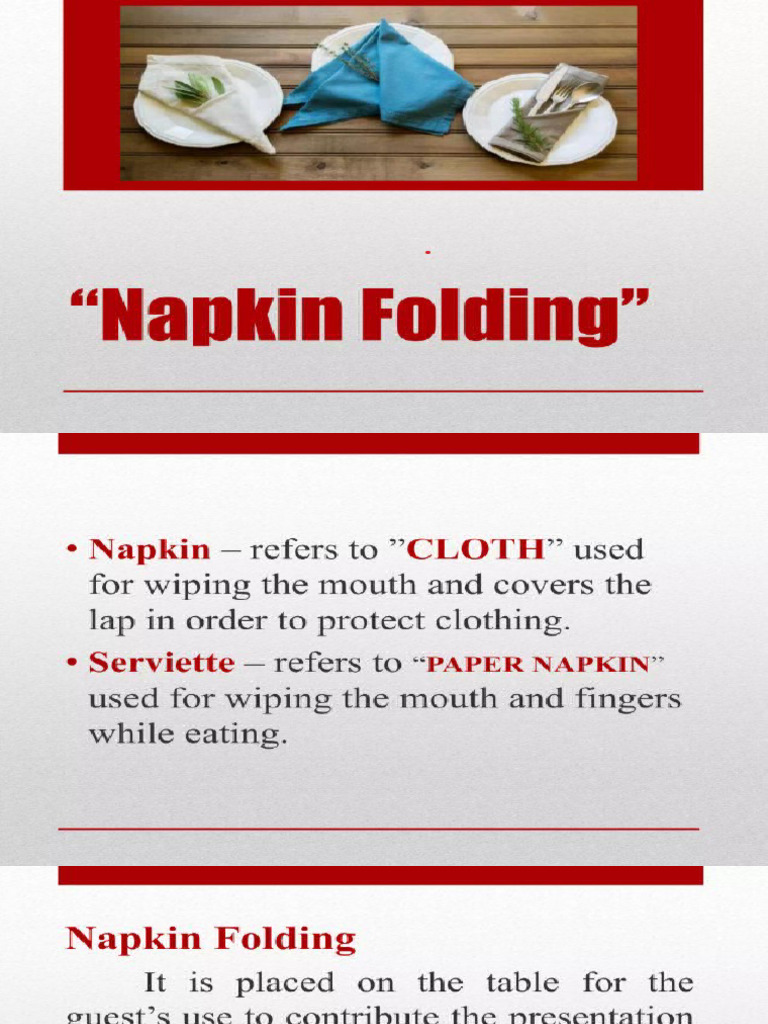 Napkin Folding | PDF