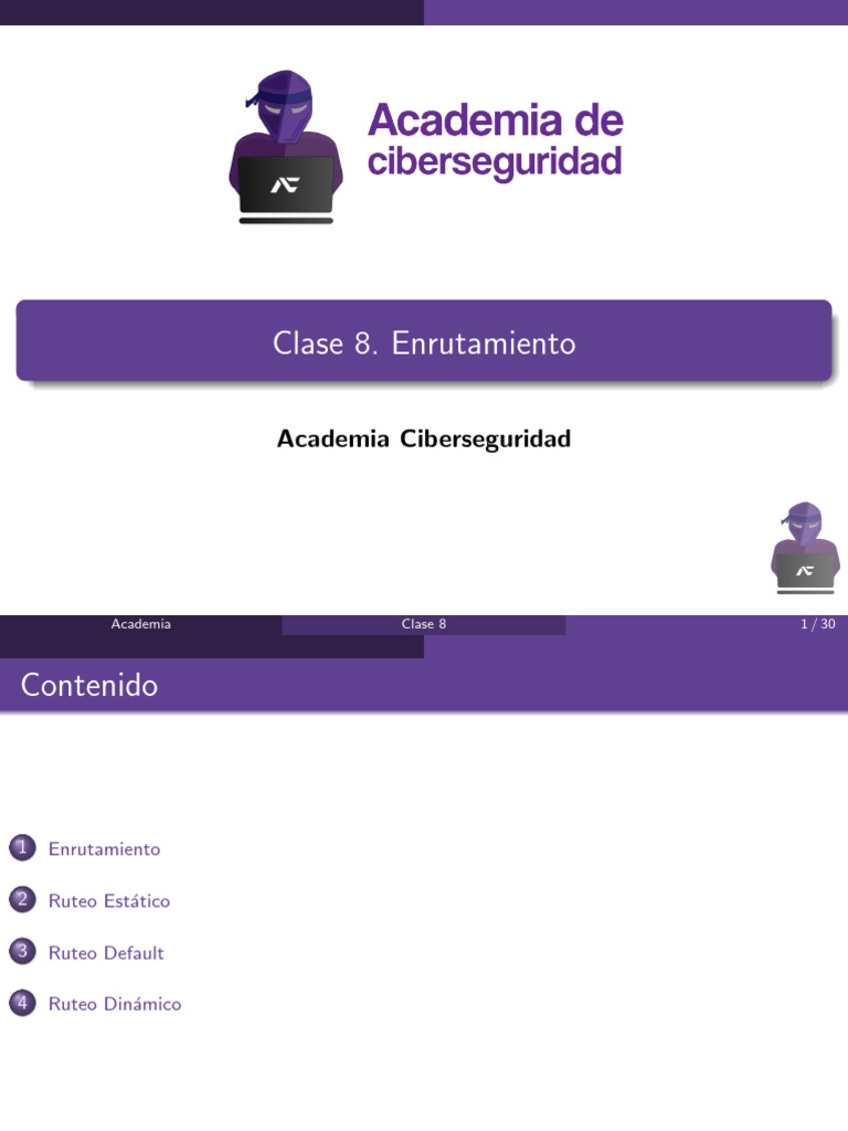 Clase 8 Enrutamiento | PDF | Enrutador (Computación) | Dirección IP