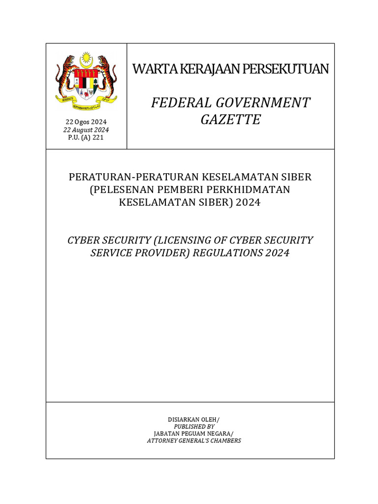 Cyber Security (Licensing of Cyber Security Service Provider ...