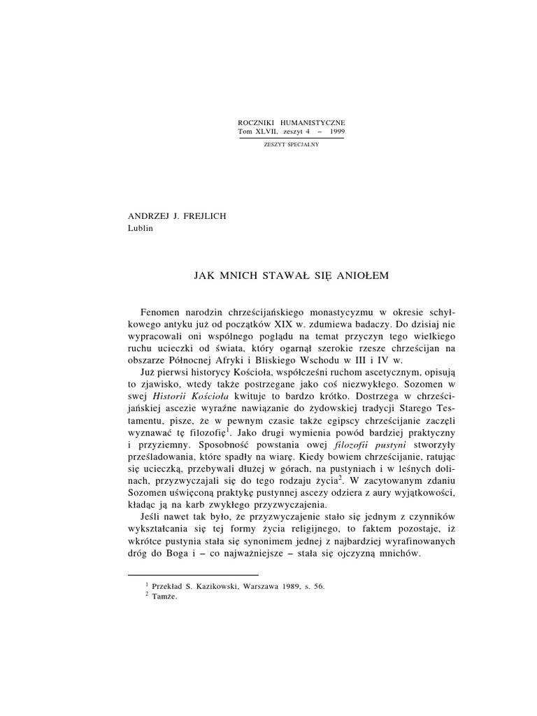 Jak Mnich Stawał Się Aniołem | PDF