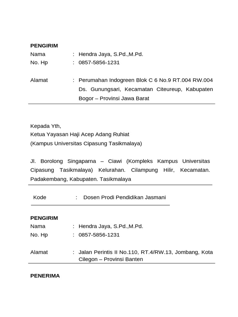 Pengirim | PDF