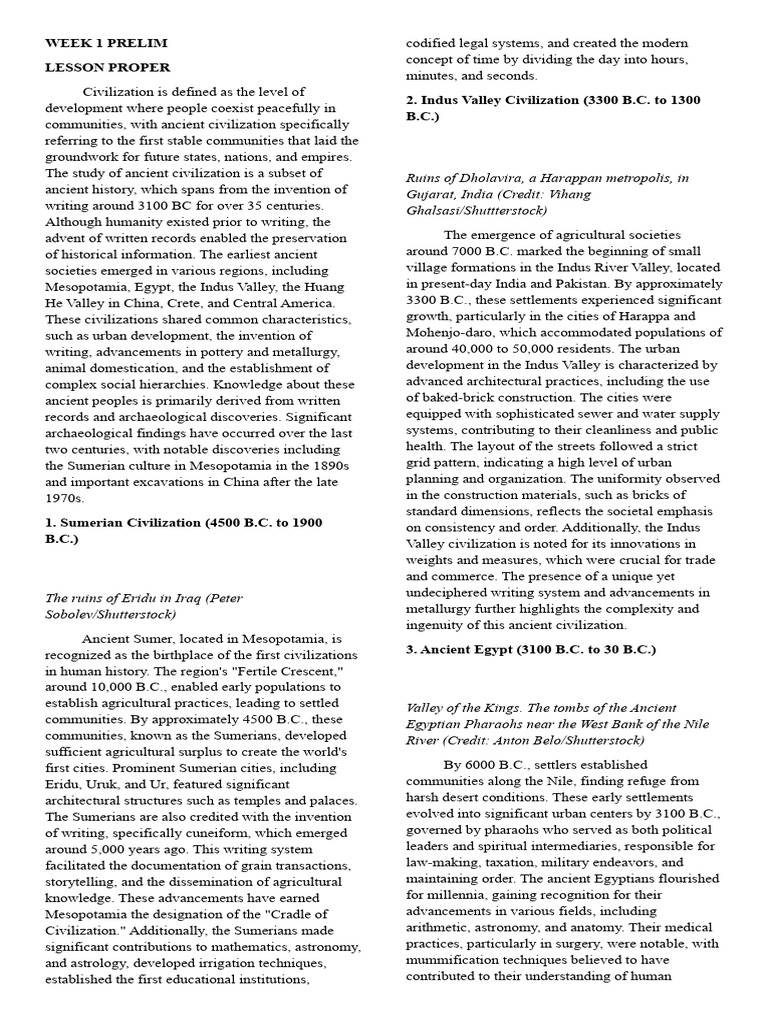 Ge 7 Prelim Reviewer | PDF | Scientific Revolution | Sumer