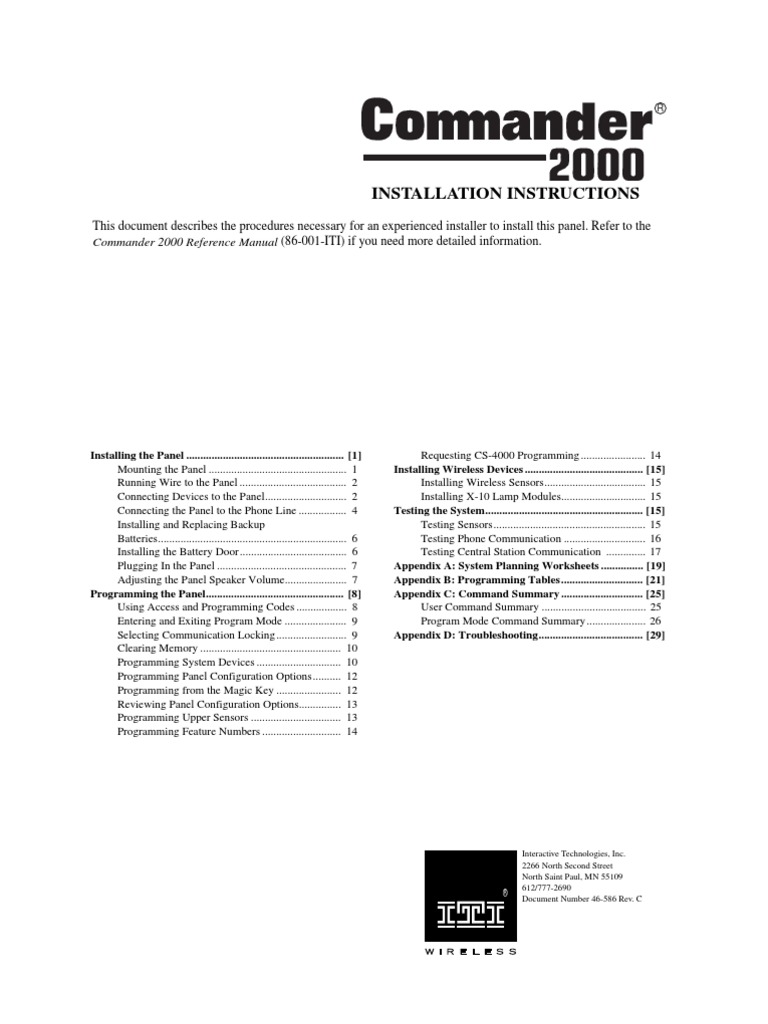 Commander 2000 Install | PDF | Telephone | Series And Parallel Circuits